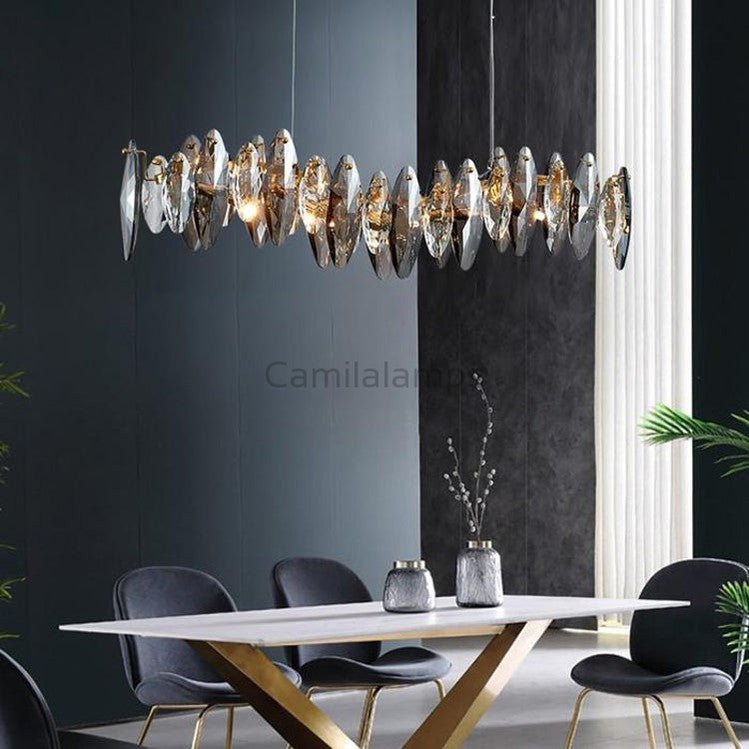 Flor Crystal Linear Chandelier - Camilalamps