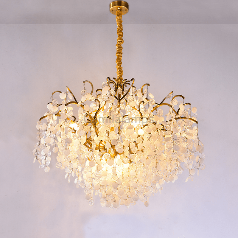 Thirza Brass Branch Crystal Chandelier - Camilalamps